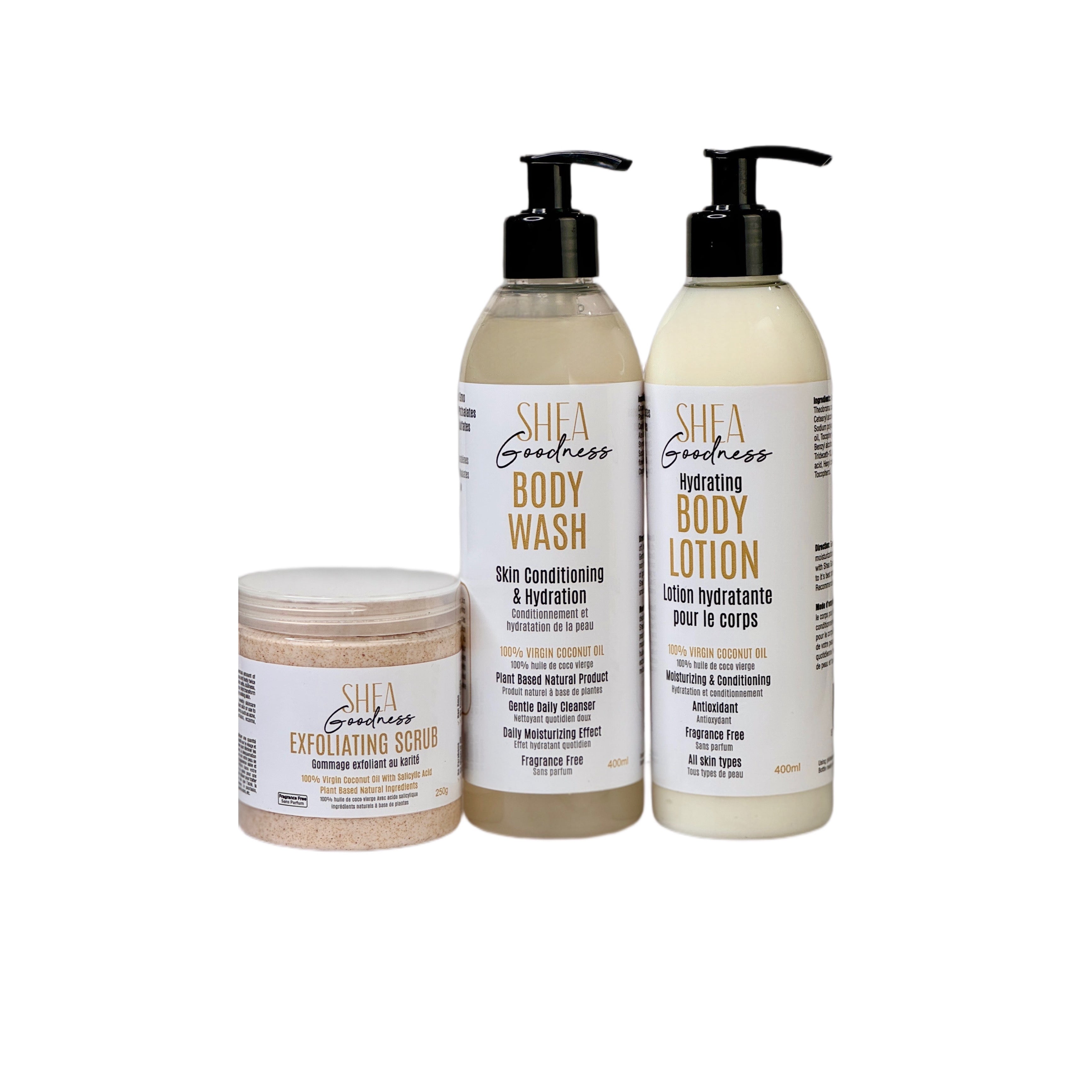 Organic African Shea Butter Kit | Body Lotion, Scrub, Body Wash – Madam ...